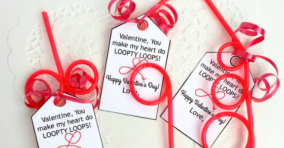 Free Printable Silly Straw Valentine Tag - Joy in the Works
