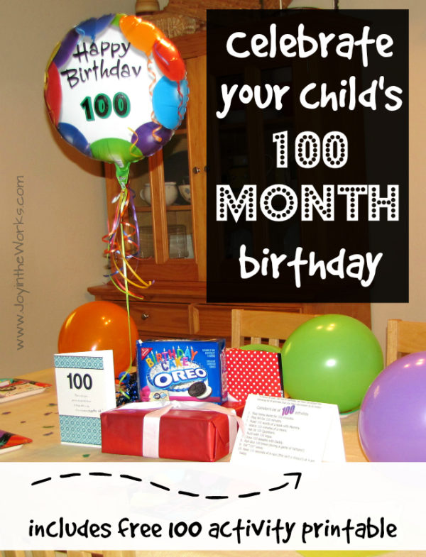 100 Month Birthday Table - Joy in the Works