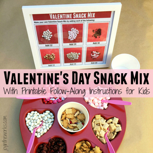 Kid's Build Your Own Valentine's Day Snack Mix - Joy in the Works