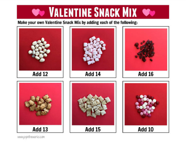 Kid's Build Your Own Valentine's Day Snack Mix - Joy in the Works