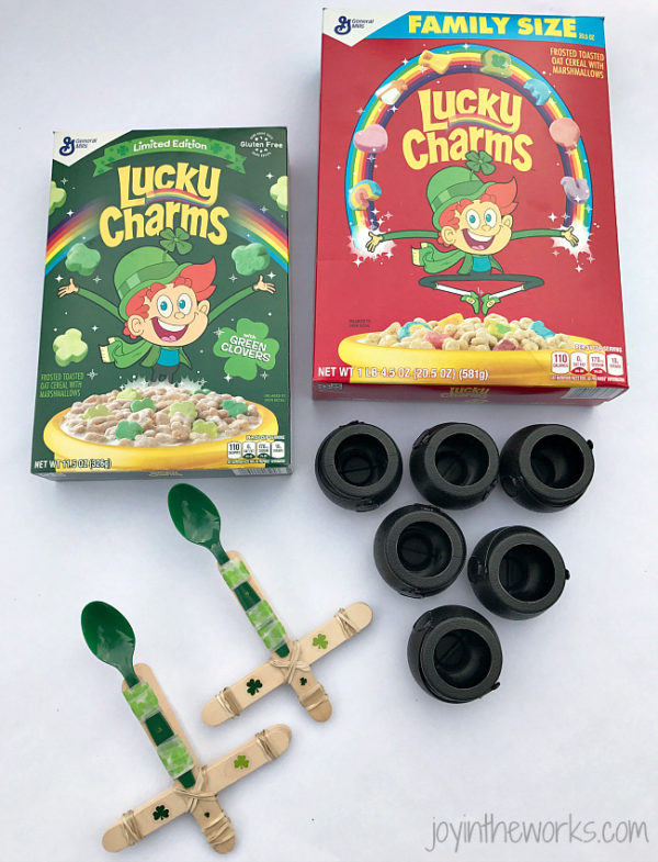 Lucky Charms Catapults for St. Patrick's Day - Joy in the Works