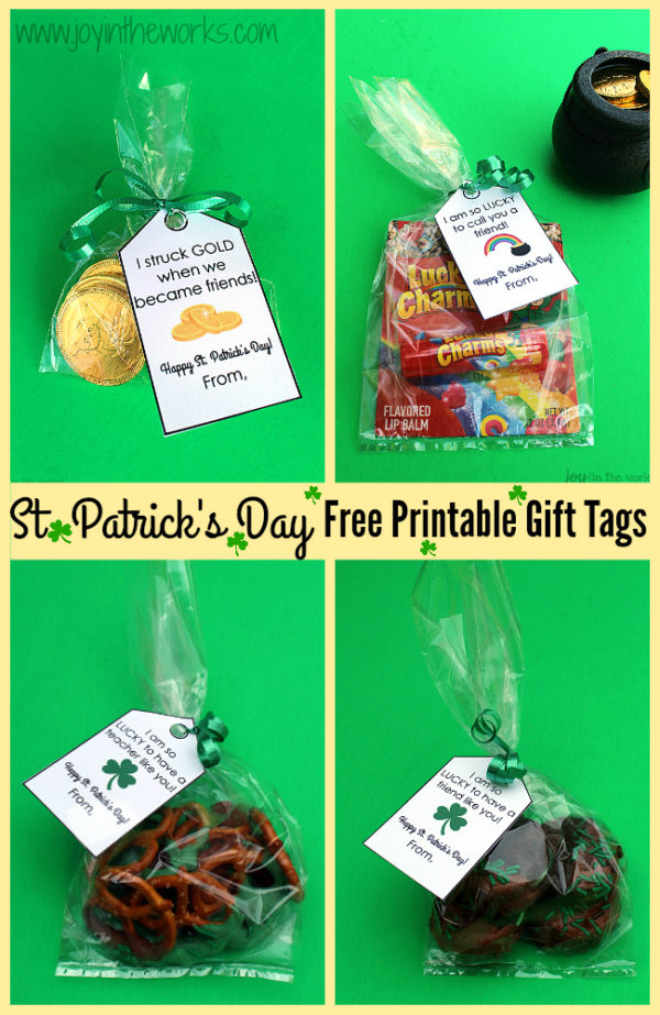 St. Patrick's Day Gifts with Free Printable Gift Tags - Joy in the Works