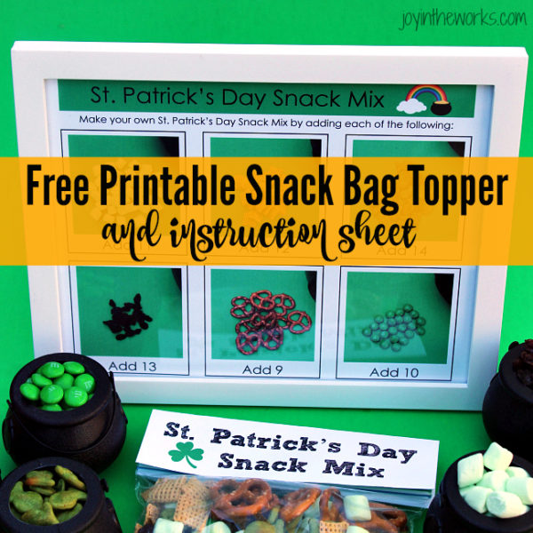 St. Patrick's Day Snack Mix with Free Printables - Joy in the Works