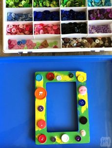 Kid Made Button Frame - Joy in the Works