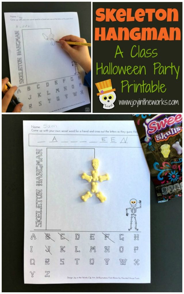 Skeleton Hangman: A Printable Halloween Party Game - Joy in the Works
