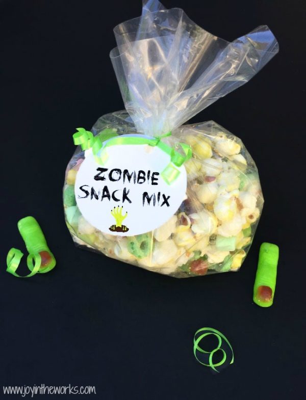 Zombie Snack Mix with Popcorn - Joy in the Works