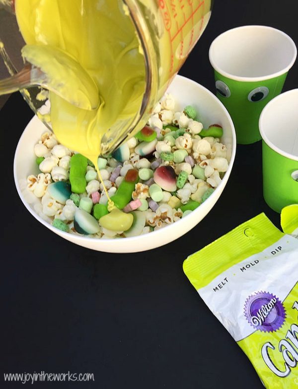 Zombie Snack Mix with Popcorn - Joy in the Works