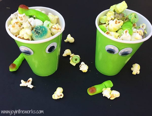 Zombie Snack Mix with Popcorn - Joy in the Works