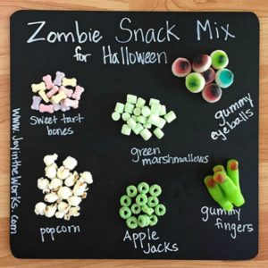Zombie Snack Mix with Popcorn - Joy in the Works