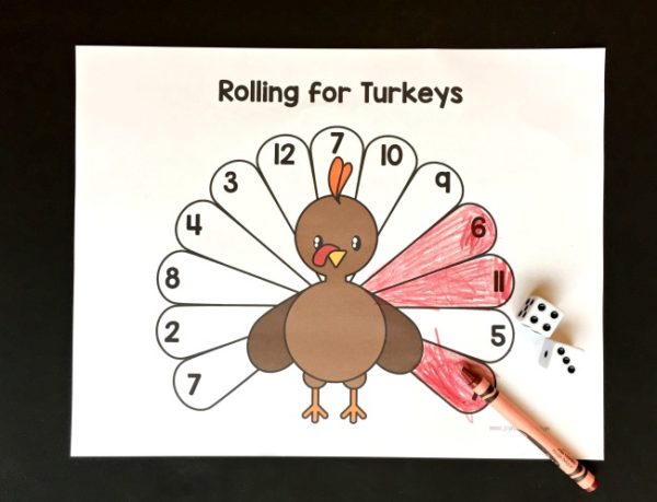 Rolling for Turkeys: A Printable Thanksgiving Game - Joy in the Works