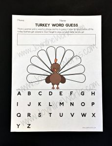 Turkey Word Guess: A Printable Thanksgiving Game - Joy in the Works