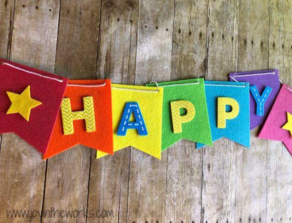 Rainbow Felt Banner - Joy in the Works