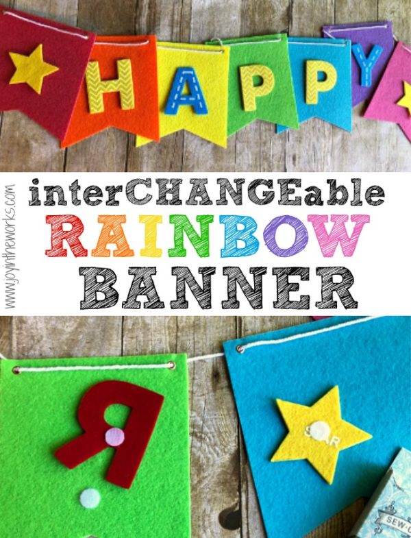 Rainbow Felt Banner - Joy in the Works