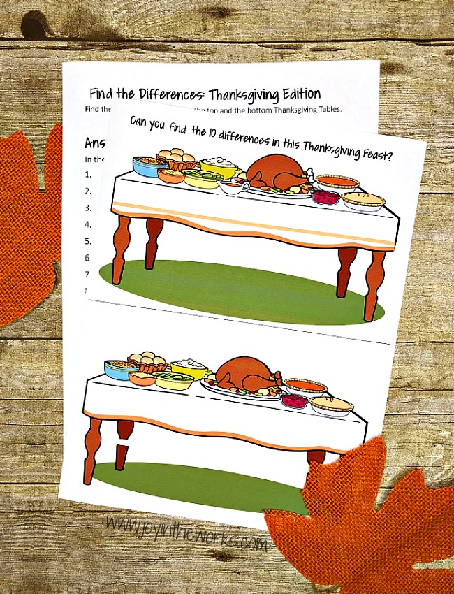 Find the Differences Thanksgiving v3 - Joy in the Works